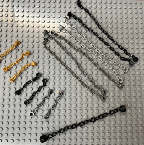 LEGO Parts #92338 x15 Pearl Gold Chain Links Castle Pieces 2 sizes | eBay