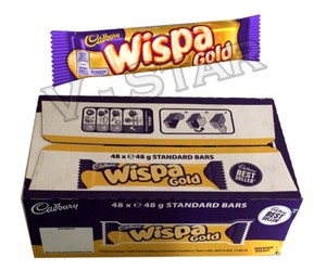 CADBURY WISPA GOLD CHOCOLATE 48 X 47g BARS FULL BOX ORIGINAL FRESH ...