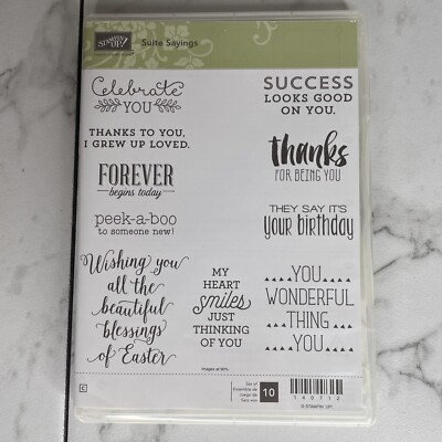 Stampin' Up Stamp Set SUITE SAYINGS - UNMOUNTED Rubber Sentiments Best ...