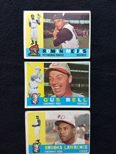 Vtg 1960 Topps Lot of 3 ROMAN MEJIAS #2 -- GUS BELL #235 -- BROOKS ...