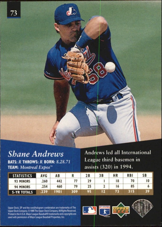 1995 (EXPOS) SP Silver #73 Shane Andrews | eBay