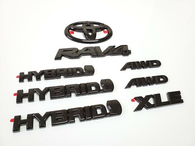 2019-2023 TOYOTA RAV4 HYBRID XLE GLOSS BLACK OVERLAY EMBLEM GEN PT948 ...