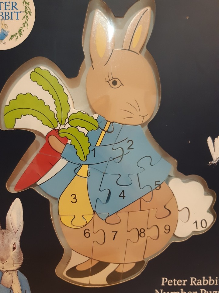 Beatrix Potter Peter Rabbit Number Wooden Puzzle Jigsaw Boxed | eBay UK