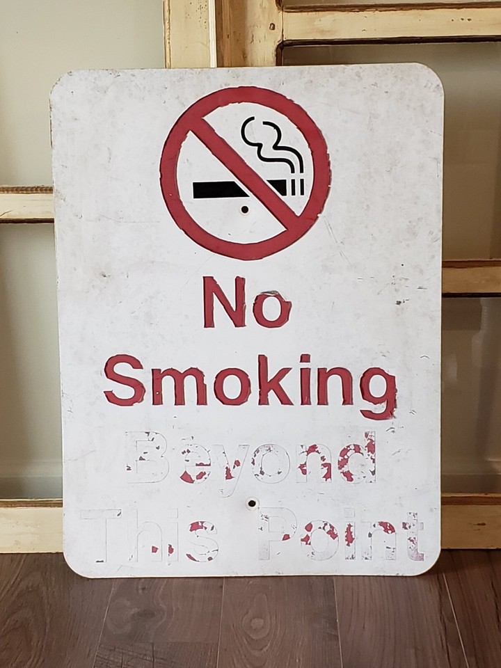 Vintage No Smoking Large Heavy Metal Sign, Chippy & Worn, True Aged ...