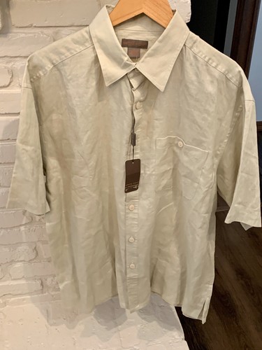 Sette Ponti Shirt XL Linen Button Down Collared Chest Pocket Long ...