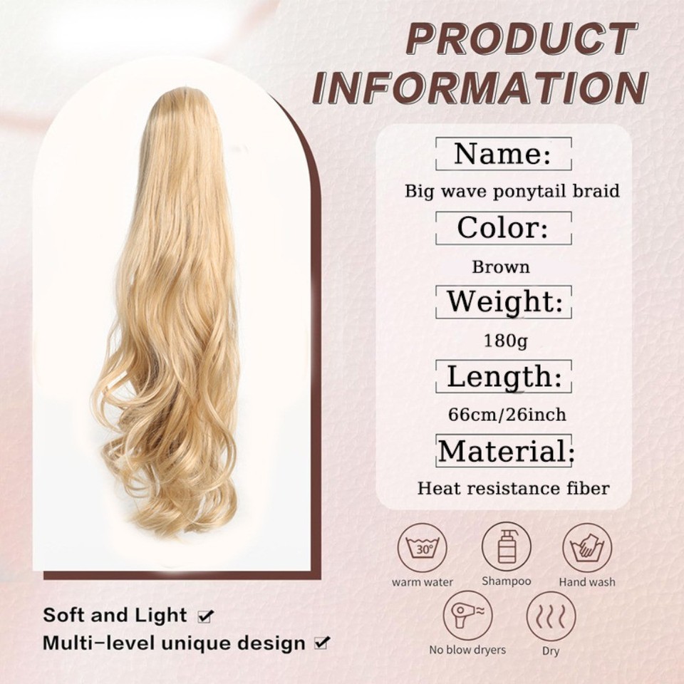 Synthetic Drawstring Ponytail Wig Curly Pony Tail Hairpiece Girls ...