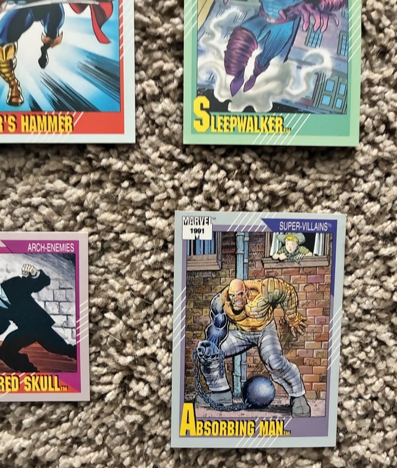 Marvel Comic Lot Of 12 & Impel Cards 90s Captain America,Thor,Avengers ...