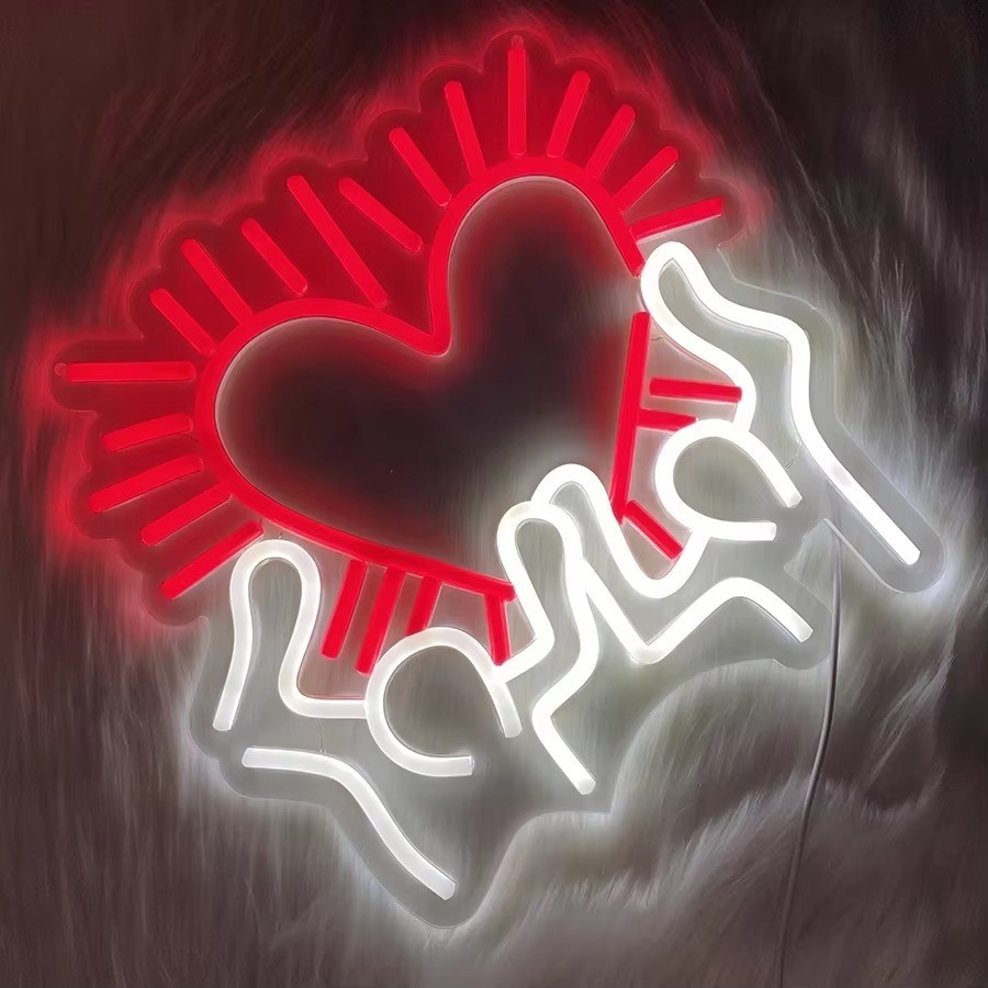 2 People Holding up Love Heart LED Neon Light Keith Haring | eBay Australia