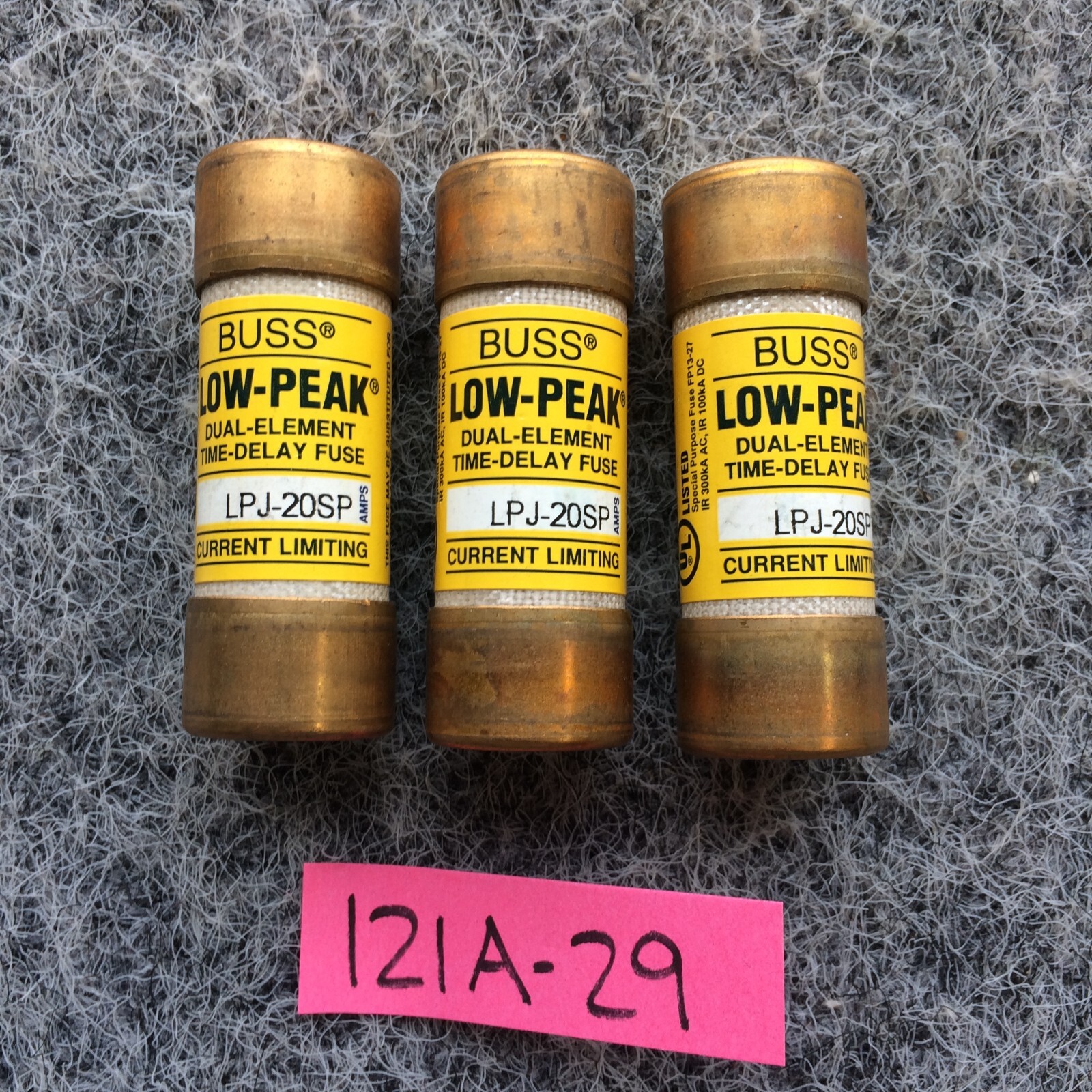 Lot Of 3 LPJ-20SP BUSS LOW PEAK FUSE, J CLASS, Type D, J63 NOS | eBay