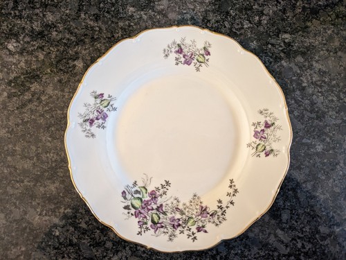 Toscport Czech Spring Violet Dinner Plate Embossed Scrolled Edge | eBay