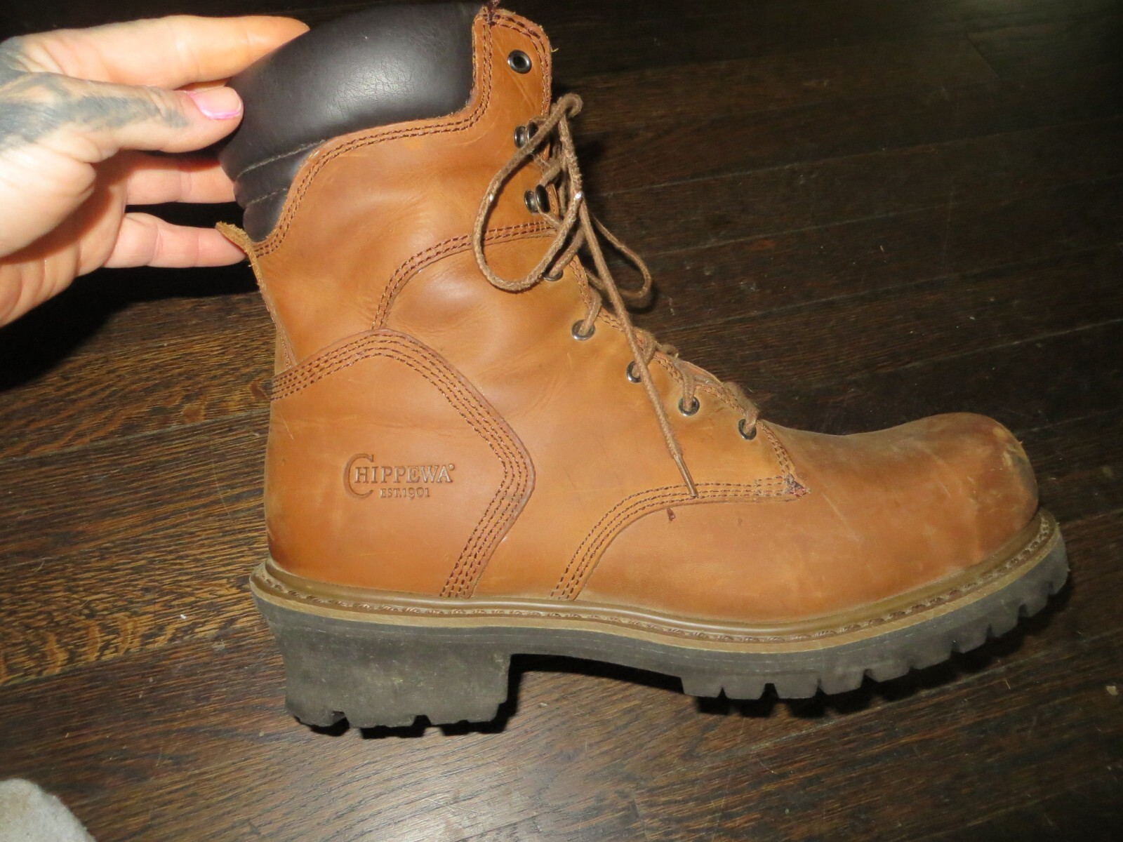 Chippewa Hador Logger Boot #55026 Brown Leather Steel Toe Boots Mens Sz ...