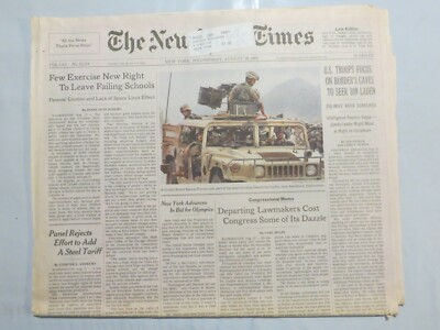 The New York Times August 28 2002 Failing Schools Special Forces Osama ...