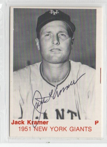 Jack Kramer 1975 TCMA New York Giants JSA certified autographed signed ...