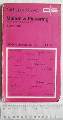 1976 OS second series map Sheet 100 Malton & Pickering part of National ...