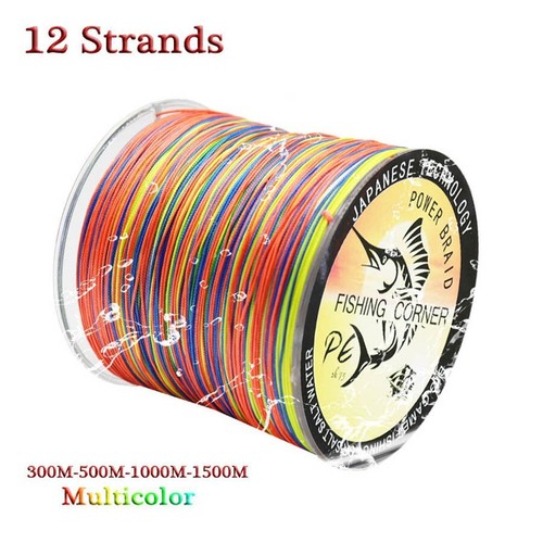 12 Strands Braided Fishing Line PE Multifilament Multicolor Super ...