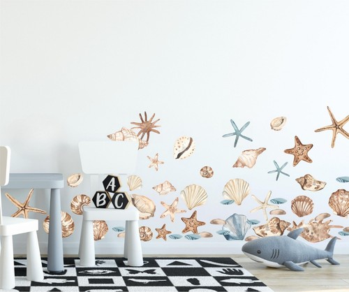 Starfish & Seashells Wall Decal Set Marine Nautical Coastal Wall ...
