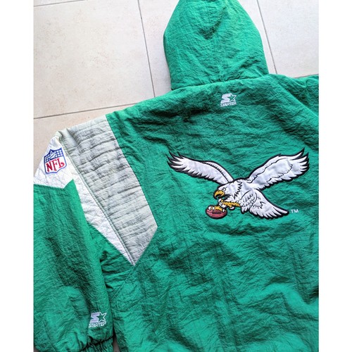 Philadelphia Eagles 90s STARTER puffer Color Block jacket XL kelly gray NFL vtg | eBay