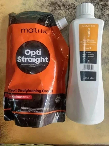 MATRIX Opti. Straight Resistant Straightening Cream 500ML & Neutralizer ...