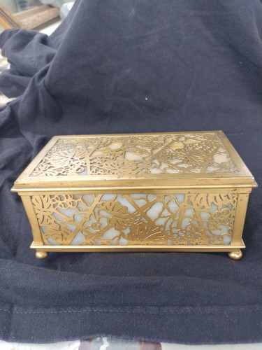 TIFFANY STUDIOS GILT BRONZE GRAPEVINE PATTERN STAMP BOX 815 | eBay