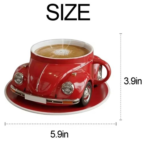 Red Volkswagen Beetle Shaped Drink Mug with Handle VW Bug | eBay