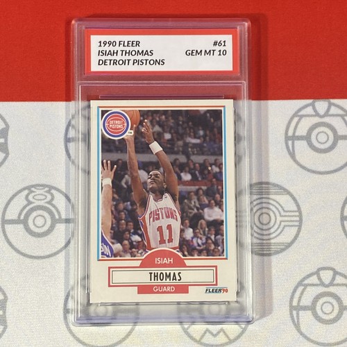 Graded 10 1990 Fleer Isiah Thomas Card 61 MINT Detroit Pistons GEM MINT ...