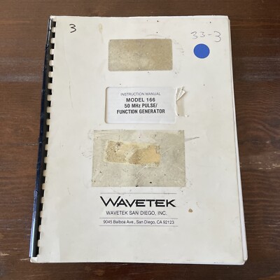 Manuals & Books - Wavetek Model