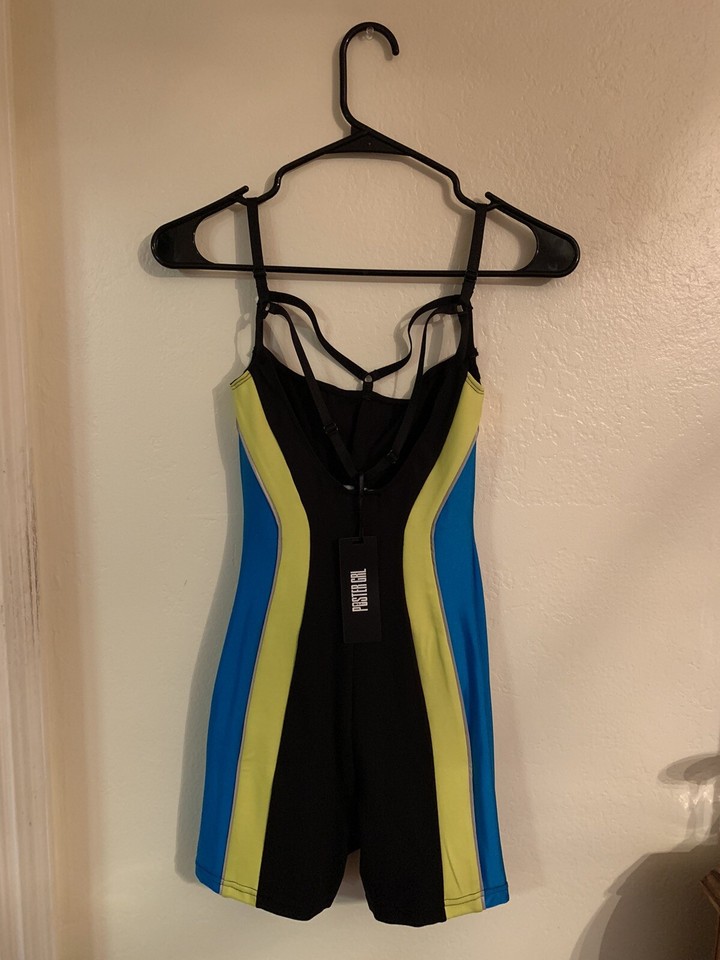 Dollskill Poster Girl Neon Green/Blue/Silver Reflective Color Block ...