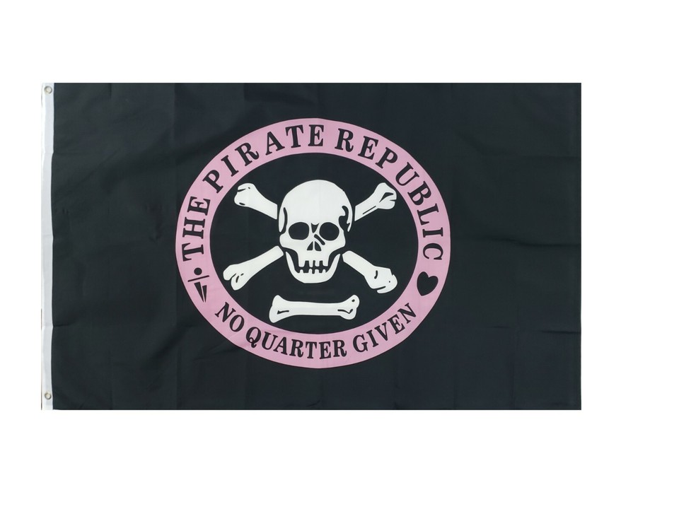 Pirate Republic Pirate Flag 3x5ft Boat Flag Jolly Roger Flag No Quarter ...