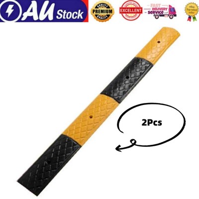 2Pcs 1M Rumble Strip Road Strips Speed Hump Rubber Wall Bumper Heavy ...