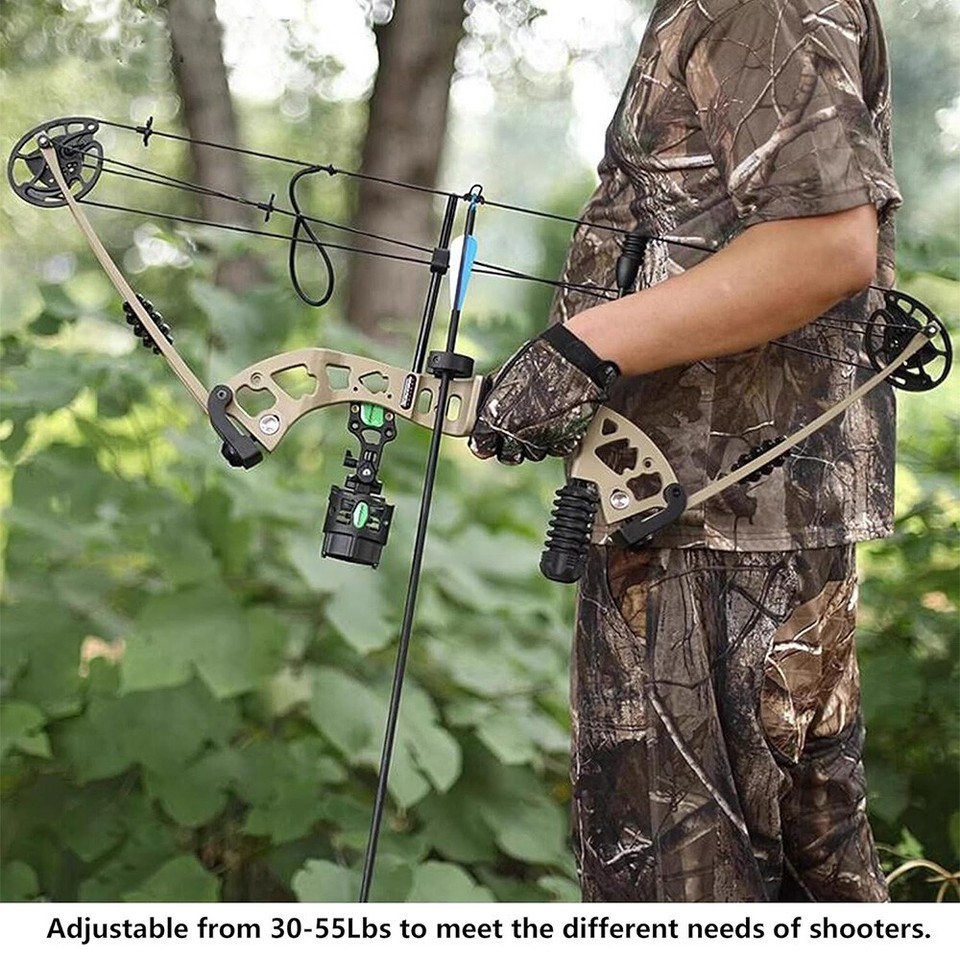 Compound Bow Fishing Set 30-55lbs Bowfishing Reel Archery Shooting ...