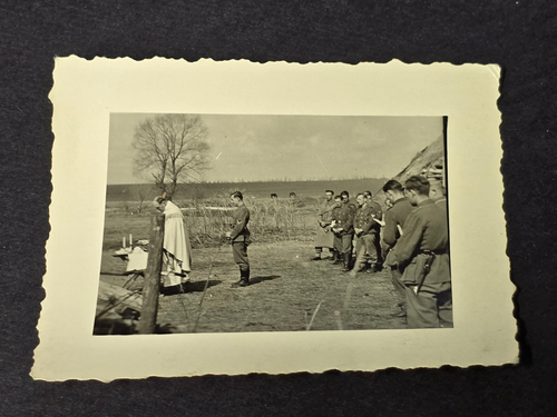 WEHRMACHT SOLDIERS w PRIEST RELIGIOUS CEREMONY WW2 WWII German Military ...