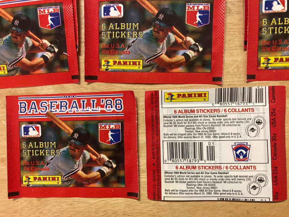 LOT OF 50 1988 PANINI MLB BASEBALL ALBUM STICKER PACKS - NEW, SEALED | eBay