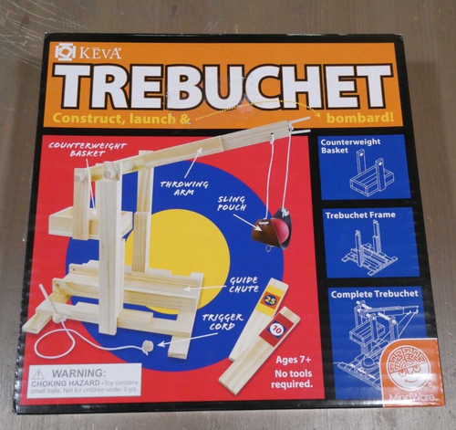 KEVA TREBUCHET STEM Complete Construct Build Wooden No Cutting Cool ...