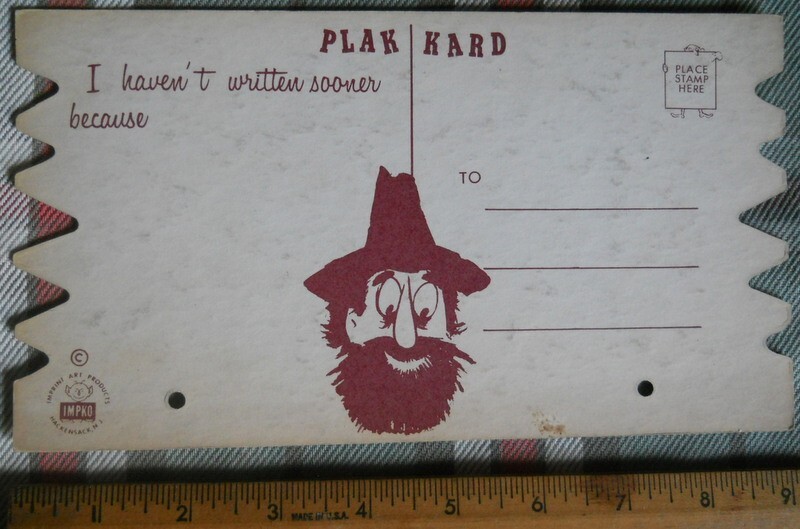 VINTAGE PLAK CARD # 17 POSTCARD HUMOR"DON'T BORROW MONEY TROUBLE WILL ...