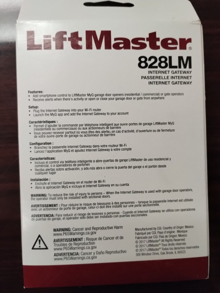 LiftMaster 828LM Garage Door Opener Internet Gateway 7445057279253| eBay