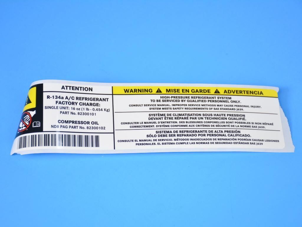 A/C System Information Label Mopar 5058631AA for sale online | eBay