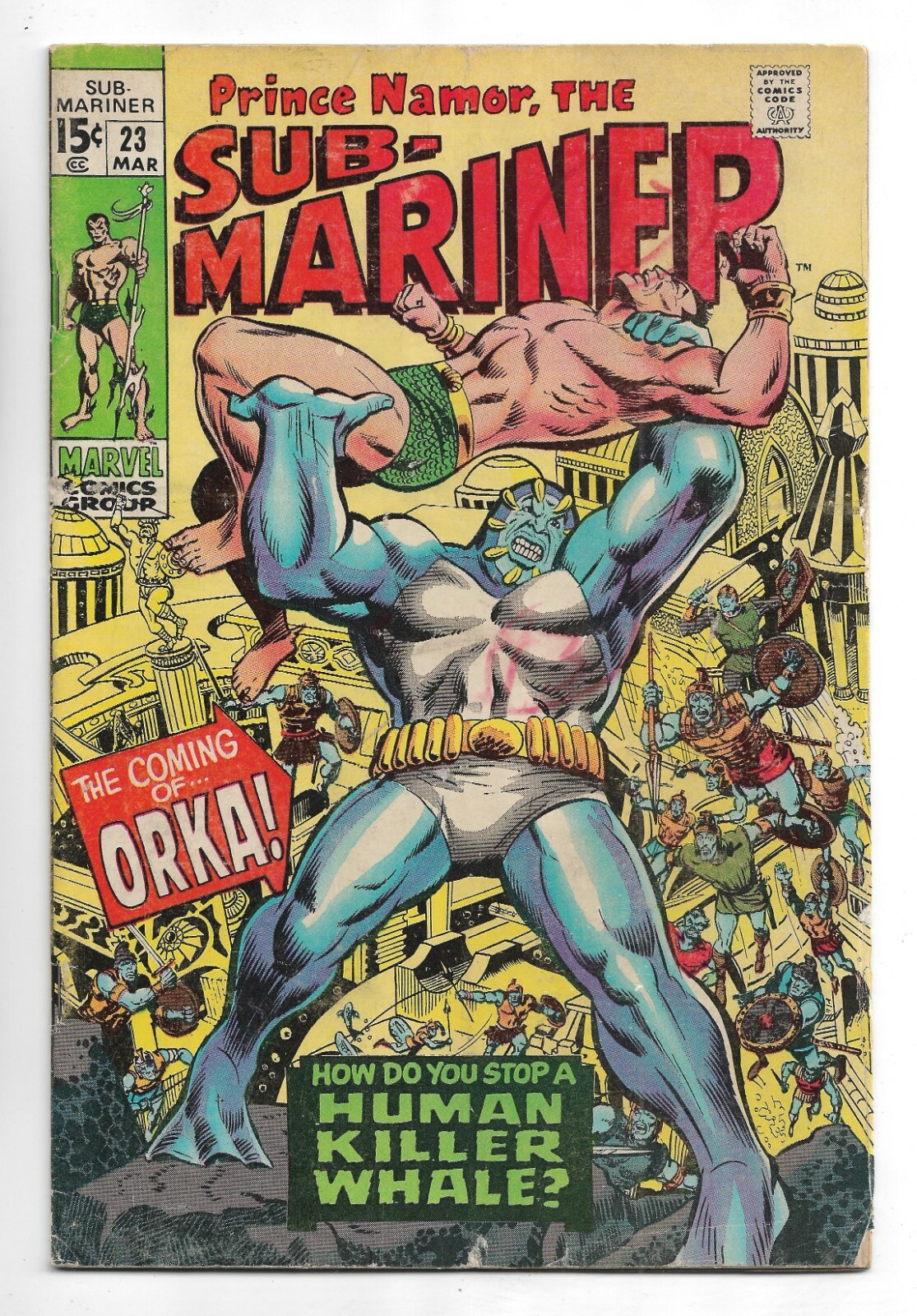 The Sub-Mariner #23 Marvel Comics 1970 Marie Severin art / Krang / 1st ...