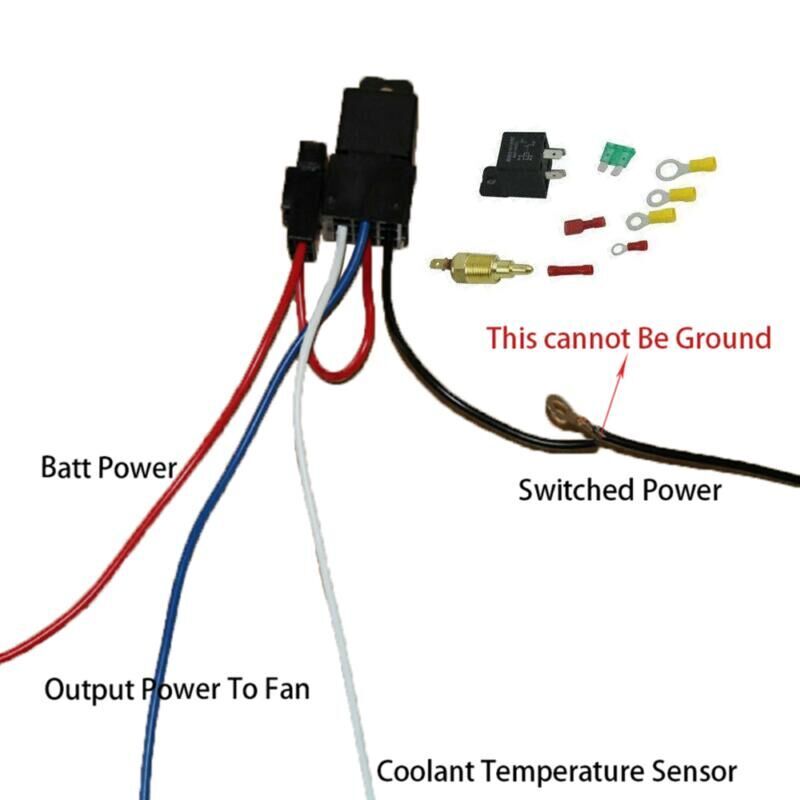 12V Thermostat Relay Kit Electric Fan Temperature Switch fits Radiator ...