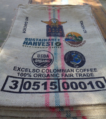 VERY LARGE Burlap Coffee Sack Bag Jute Gunny Sack Fabric Art Organic ...