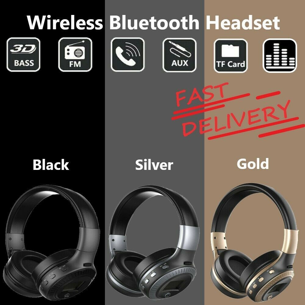 Bluetooth Wireless Headphones Over Ear Headset Earphones Noise ...