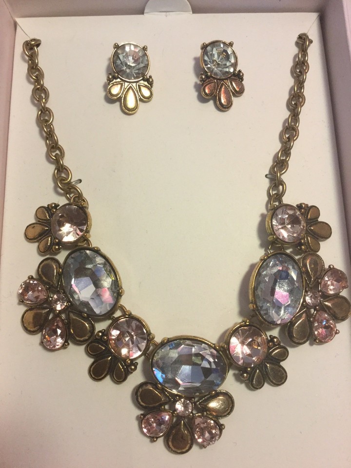 Women Fashion Jewelry Pendant Crystal Statement Chain Necklace Set | eBay