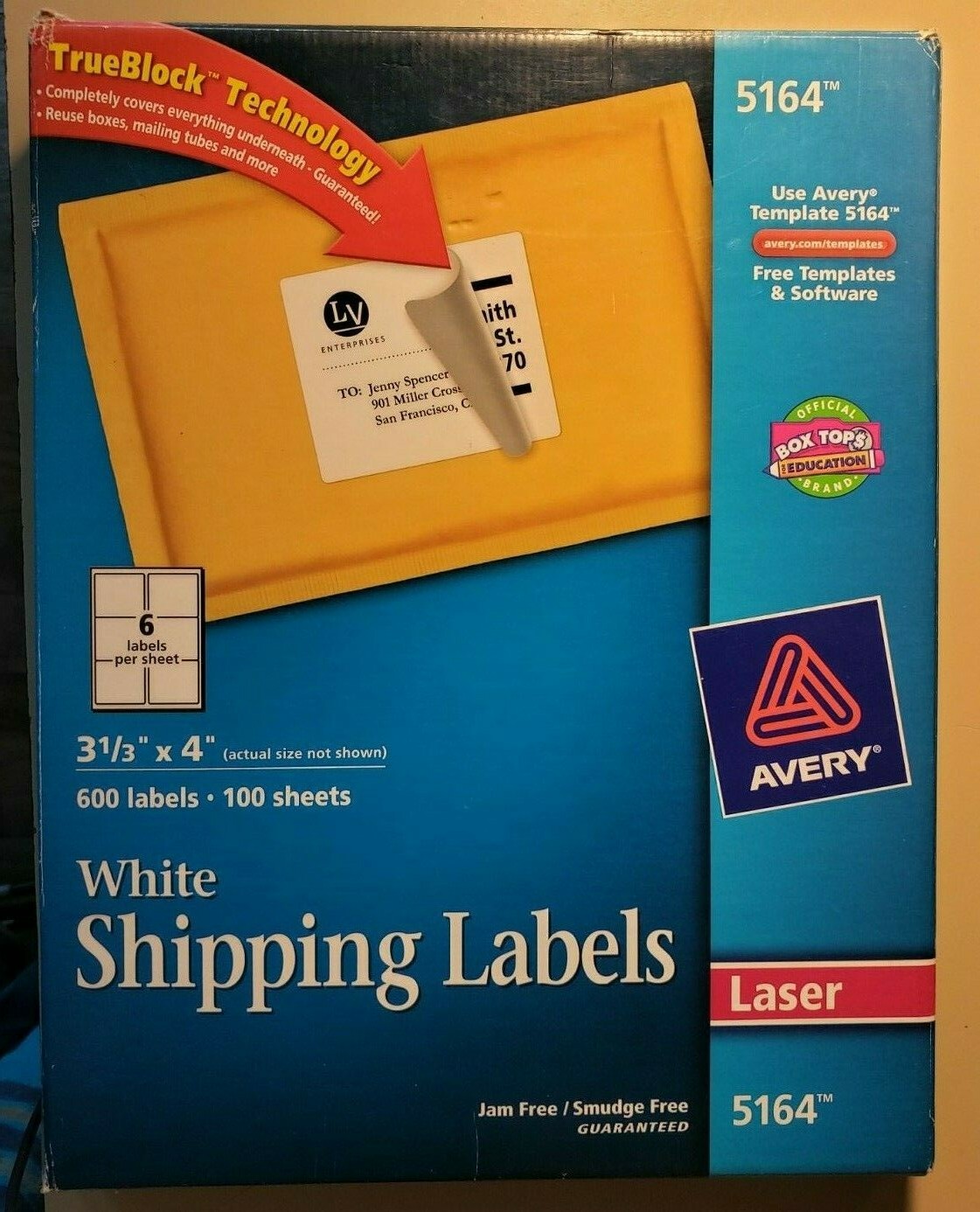 Avery 5164 Laser White Shipping Labels 3 1/3" x 4" - 99 Sheets 594 ...