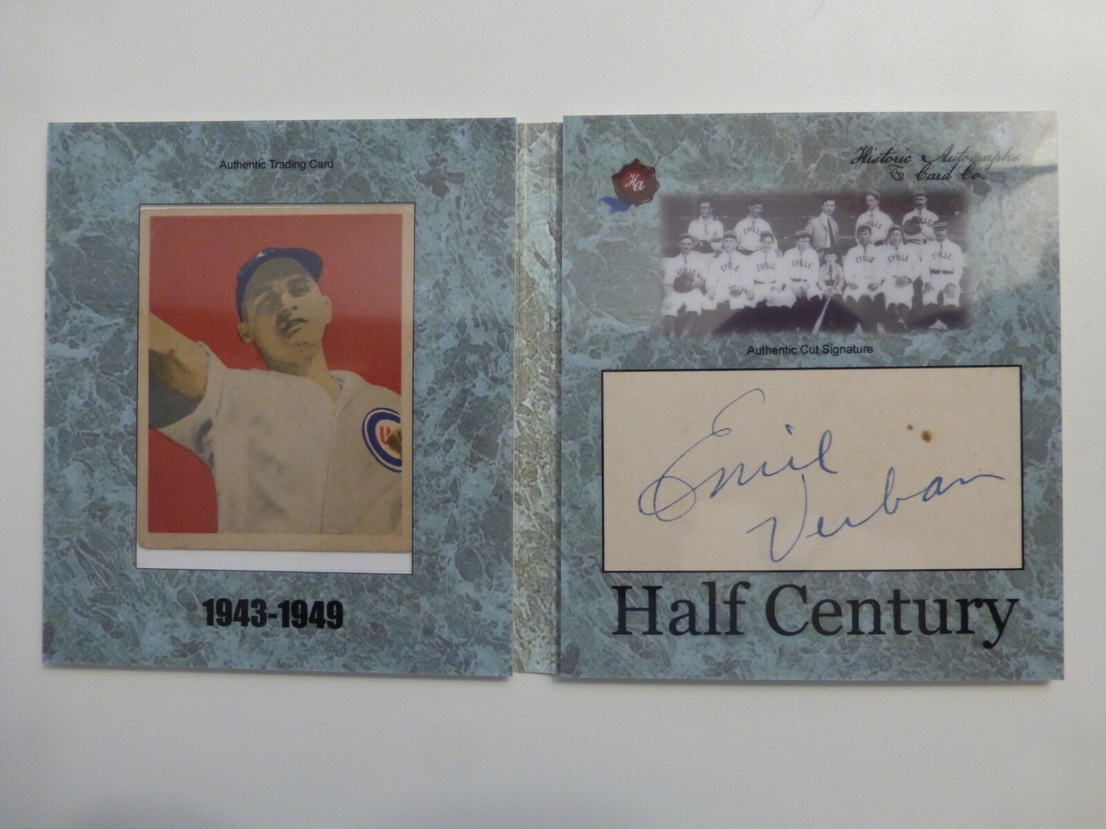 2020 Historic Autographs Half Century EMIL VERBAN Cut Auto signed w ...