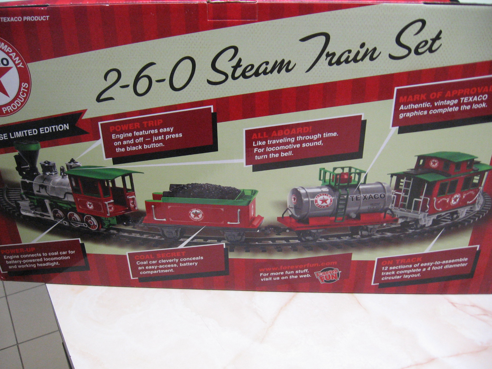 NEW TEXACO 2-6-0 STEAM BATTERY OPERATED TRAIN SET 1ST RELEASE LIMITED ...