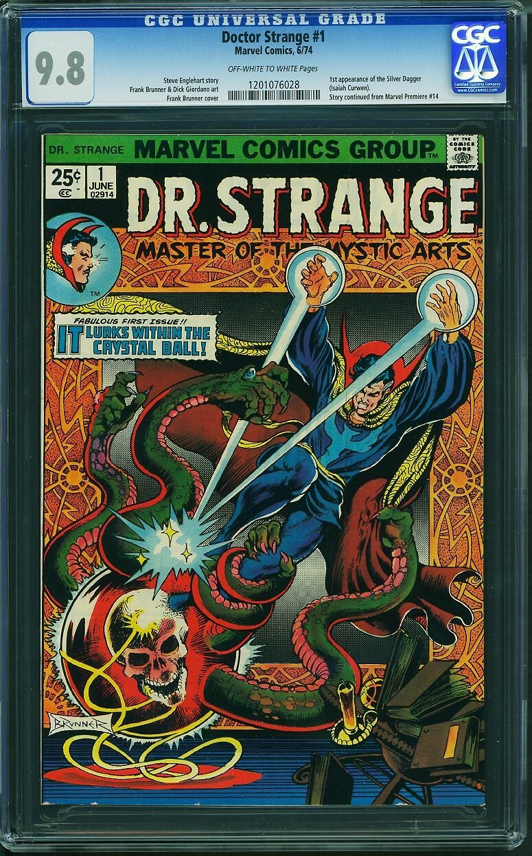 1974 Marvel Comics Doctor Strange 1 CGC 9.8. First appearance of ...