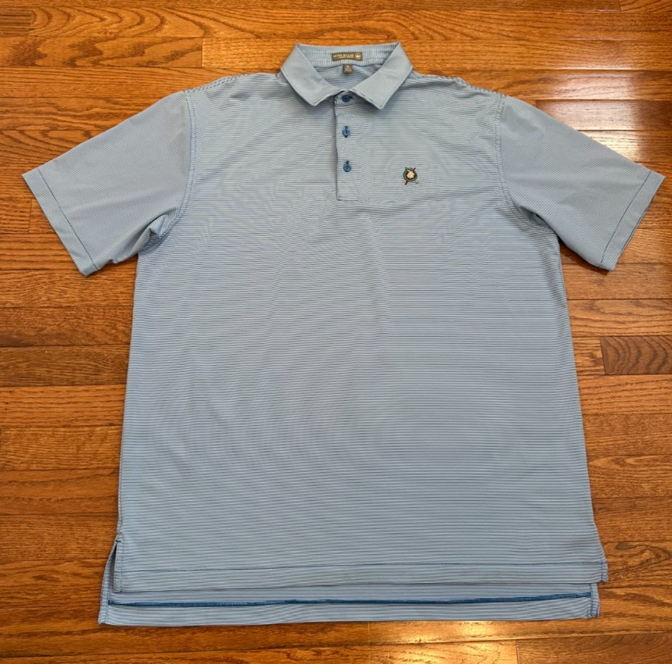 Peter Millar Summer Comfort Golf Polo Shirt Mens XL Blue Indian Head ...