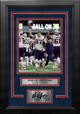Rob Gronkowski Super Bowl Celebration Patriots 8x10 Framed Photo Laser ...
