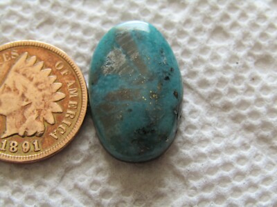 Campitos Turquoise Cabochon 11 carat Iron Pyrite Blue cab | eBay
