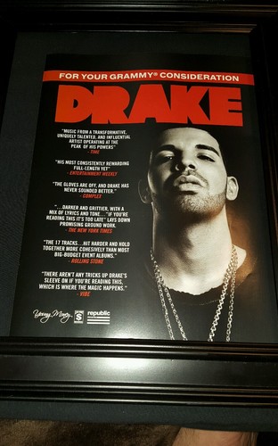 Drake Grammy Award Consideration Promo Poster Ad Framed! | eBay