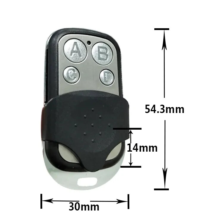 1/2/4pc Electric Cloning Remote Control Key Fob 433MHZ Gate Garage Door ...